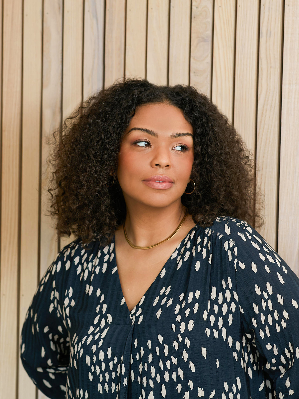 Stone Dash Print Pleat Front Chuck On Dress