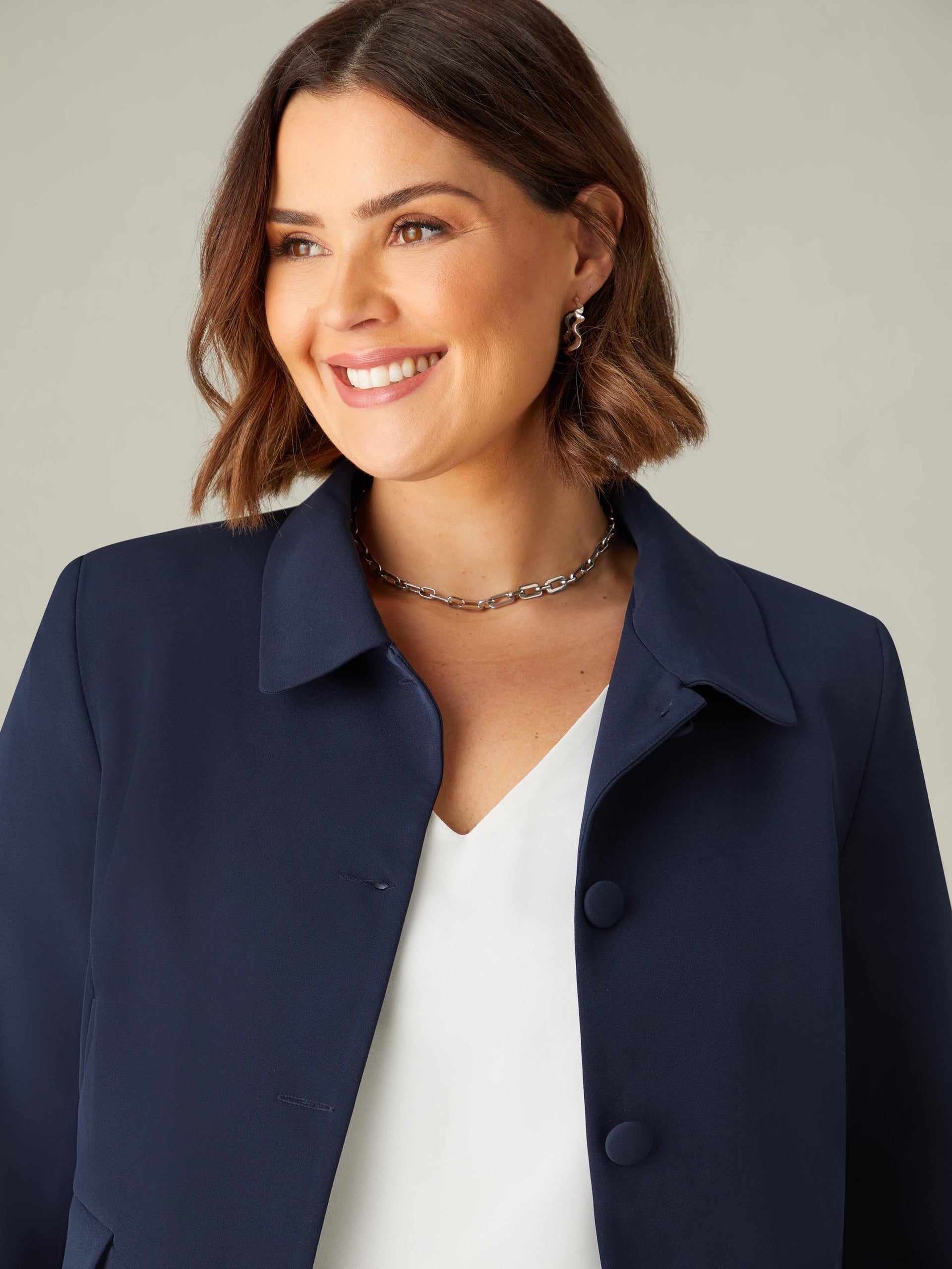 Navy Short Tailored Jacket